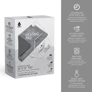 PURSONIC Extra Extra Large Electric Heating Pad - Grey