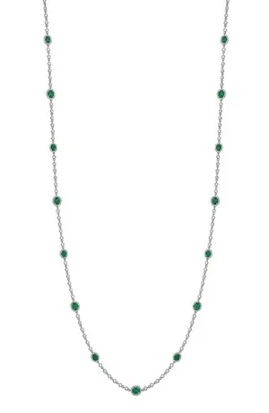 Bony Levy El Mar Station Emerald & Diamond Necklace - 18k White Gold