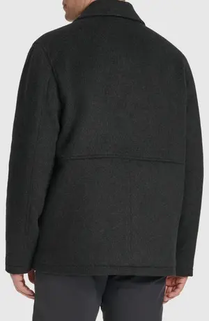 Cole Haan Felt Zip Front Shirt Jacket - Charcoal