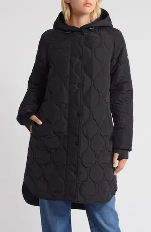 Bcbgmaxazria Onion Quilted Hooded Coat