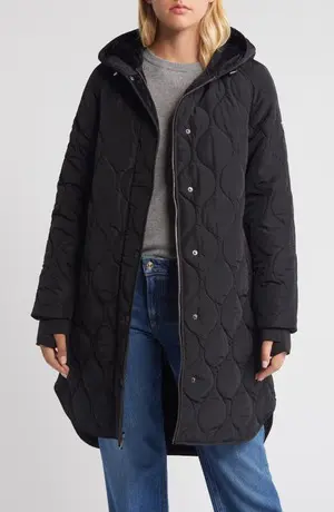 Bcbgmaxazria Onion Quilted Hooded Coat