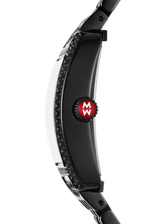 Michele Mini Urban Noir Diamond Bracelet Watch In Black - 60  display picture 2