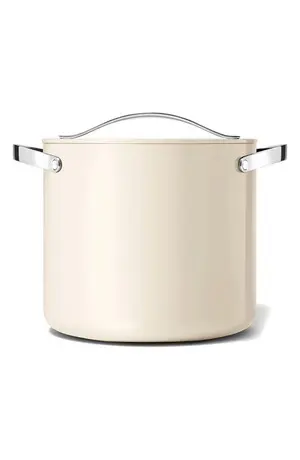 CARAWAY Nonstick Ceramic 12-quart Stockpot With Lid - Cream