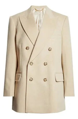 Victoria Beckham Double Breasted Wool & Cashmere Blazer