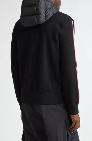 Moncler Hybrid Down & Wool Zip Hoodie