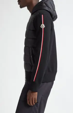 Moncler Hybrid Down & Wool Zip Hoodie