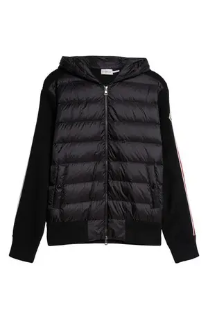 Moncler Hybrid Down & Wool Zip Hoodie