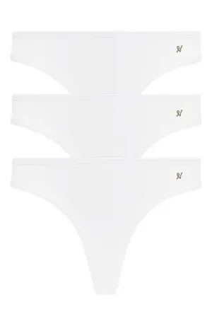 NUDEA The Organic Cotton Dipped Thong 3 Pack - Cotton White