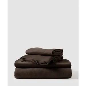 PACT Organic Favorite Tee Jersey Sheet Set - Chocolate Heather
