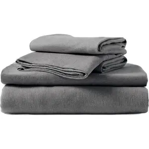PACT Organic Favorite Tee Jersey Sheet Set Medium Grey Heather