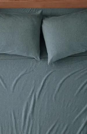 PACT Organic Favorite Tee Jersey Sheet Set - Smoke Heather