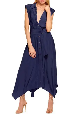 Ramy Brook Ivy Sleeveless Shirtdress - Spring Navy