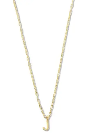 Argento Vivo Initial Pendant Necklace - Gold - J