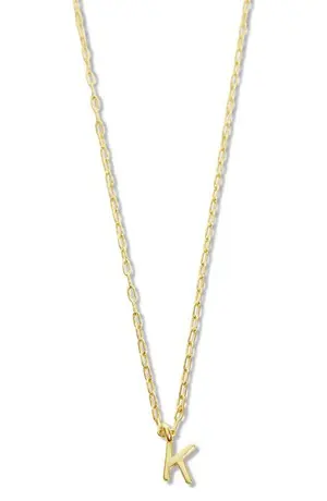 Argento Vivo Initial Pendant Necklace - Gold - K
