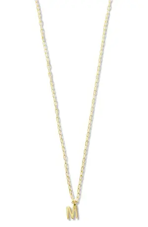 Argento Vivo Initial Pendant Necklace - Gold - M