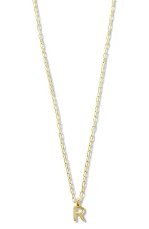 Argento Vivo Initial Pendant Necklace - Gold - R