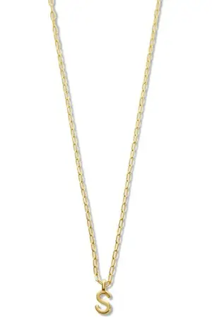 Argento Vivo Initial Pendant Necklace - Gold - S