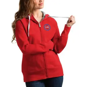 ANTIGUA Detroit Pistons Victory Full-zip Hoodie - Red