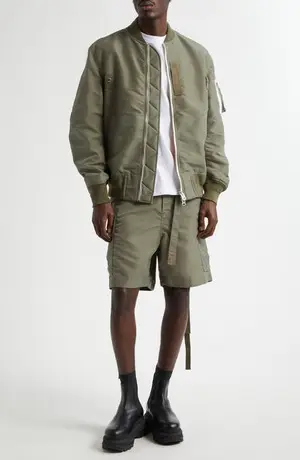 Sacai Nylon Twill Cargo Shorts - Khaki