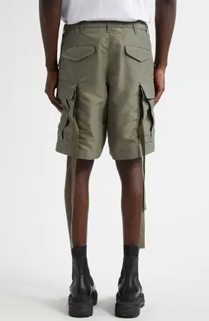 Sacai Nylon Twill Cargo Shorts - Khaki