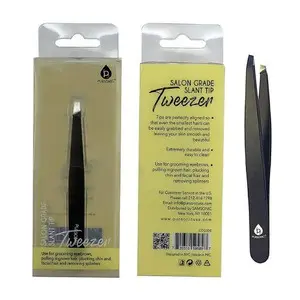 PURSONIC Salon Grade Slant Tip Tweezer - Black