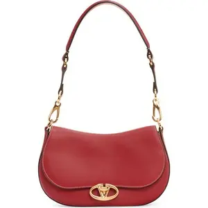 Valentino Garavani Vlogo Leather Saddle Shoulder Bag