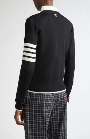 Thom Browne 4-bar Virgin Wool Cardigan - Black