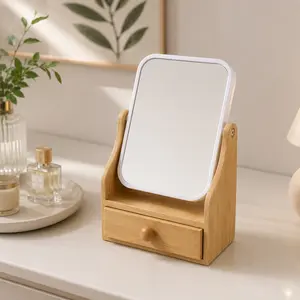 PURSONIC Dual-sided Vanity Mirror With Drawer Base - Ivory