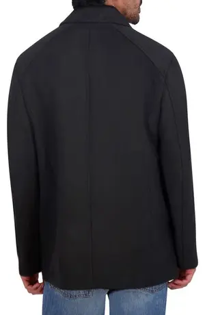 Cole Haan Wool Blend Shirt Jacket - Black