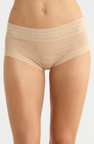 MEUNDIES Allover Lace Hipster Briefs - Latte Zebra