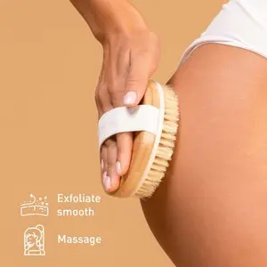 PURSONIC Beauty Bundle Golden Jojoba Oil & Bath Brush Massager - Multicolor
