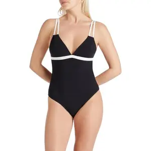 VALIMARE VALIMARE Aruba Double Strap One-Piece Swimsuit Black