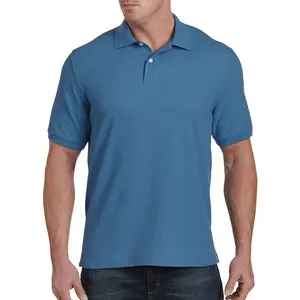 HARBOR BAY BY DXL Big & Tall Piqué Polo Shirt Blue Sapphire