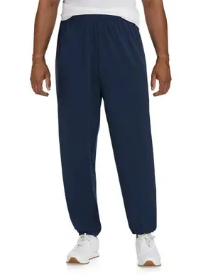 REEBOK Big & Tall Performance Jersey Elastic-hem Tech Pants - Navy