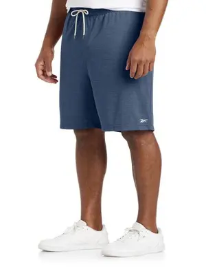 REEBOK Big And Tall Performance Shorts East Coast Blue Hthr