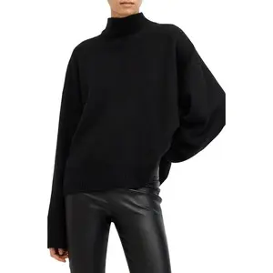ALLSAINTS Asha Oversize Mock Neck Sweater - Black