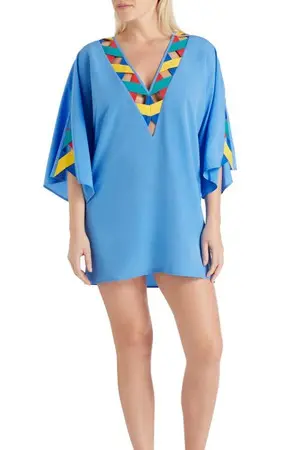 VALIMARE Mallorca Cross Bandage Cover-up Tunic - Blue