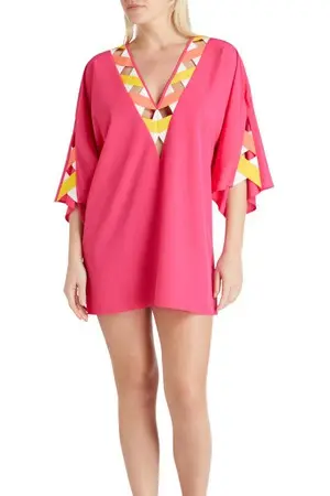 VALIMARE Mallorca Cross Bandage Cover-up Tunic - Fuscia