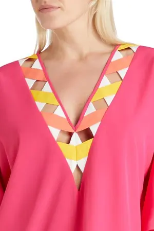 VALIMARE Mallorca Cross Bandage Cover-up Tunic - Fuscia