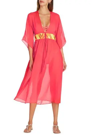 VALIMARE Rio Bandage Cover-up Robe - Coral