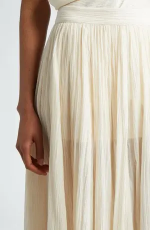 TOTEME Semisheer Plissé Maxi Skirt