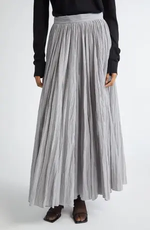 TOTEME Semisheer Plissé Maxi Skirt