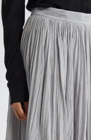 TOTEME Semisheer Plissé Maxi Skirt