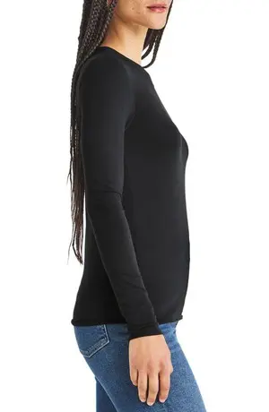 Splendid Bri Long Sleeve Knit Top - Black