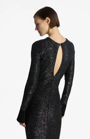 St. John Iridescent Sequin Knit Gown