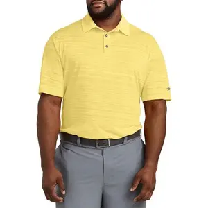 REEBOK Big & Tall Performance Space-dyed Polo Shirt Butter Yellow