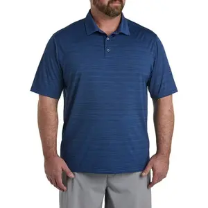 REEBOK Big & Tall Performance Space-dyed Polo Shirt Uniform Blue
