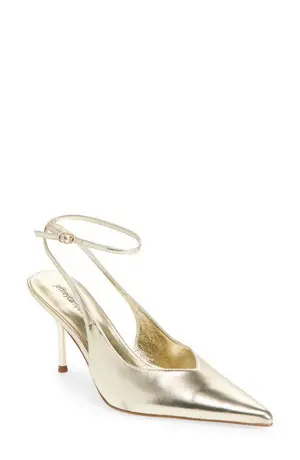 Jeffrey Campbell Executive Slingback Pumps - Light Gold Metallic