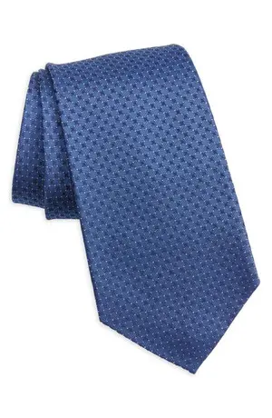 Ralph Lauren Purple Label Geometric Silk Tie - Blue