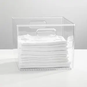 MDESIGN Midesign Plastic Closet Storage Organizer Container Bin, Handles4 Pack